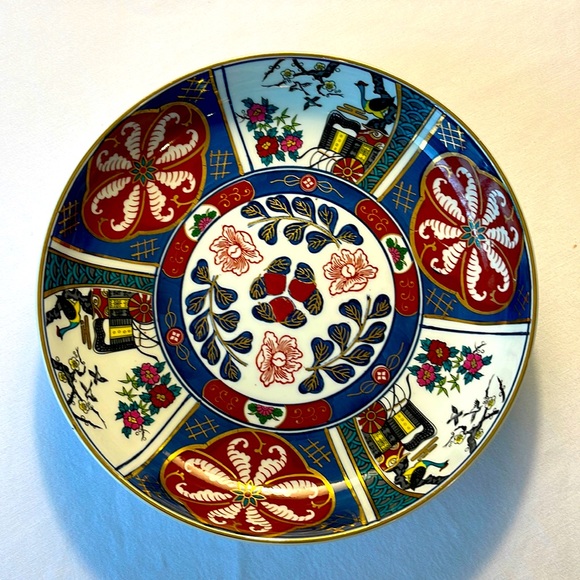 Imari | Other | Imari Inch Shallow Bowl Vibrant Colors Gold Rim | Poshmark
